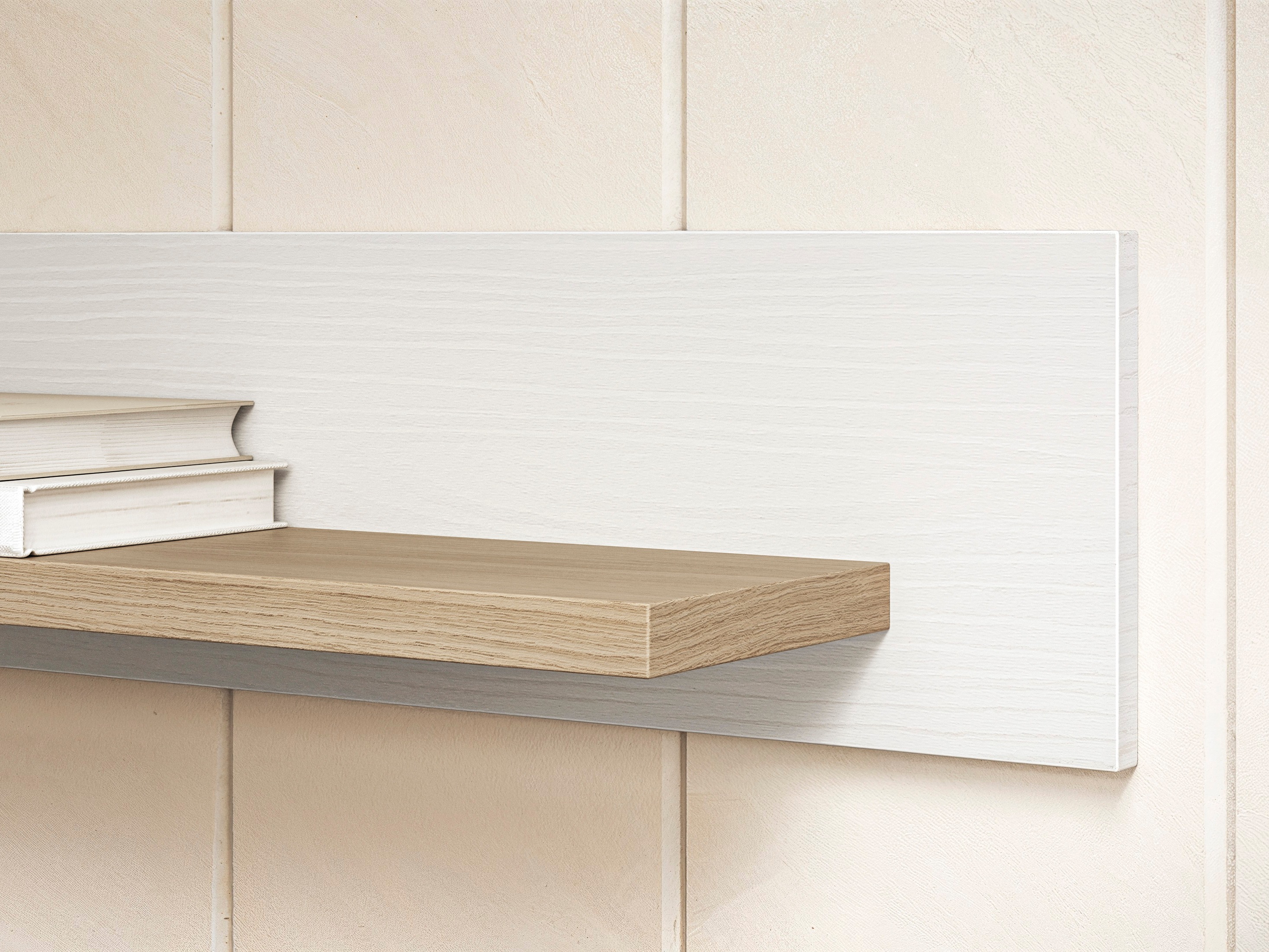 Conjunto para oficina en casa Fermaru 116 (Blanco + Roble) | Muebles.es